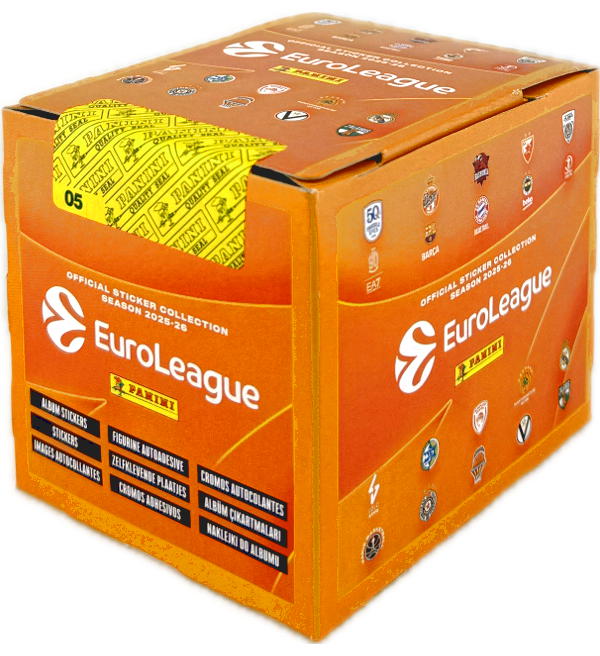 Panini Turkish Airlines EuroLeague 2025-26 Stickers - 1 Box (=36 ...
