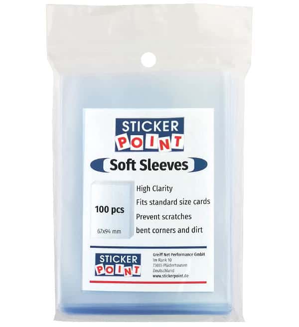 Stickerpoint Standard Soft Sleeves - 100 Pcs (67x94 mm), Stickerpoint