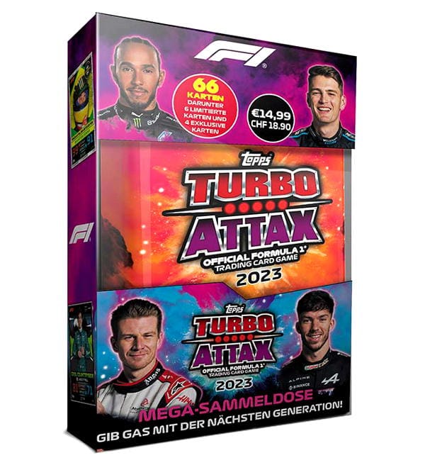 Topps F1 Turbo Attax 2023 Trading Cards - Mega-Tin Orange, Stickerpoint