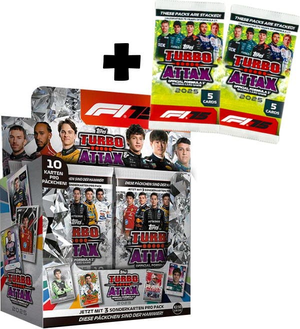 Topps F1 Turbo Attax 2025 Trading Cards - Box With 24 Packets + 2 Bonus Packs, Stickerpoint