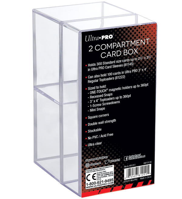 Ultra Pro 2-Piece Two Compartment Card Box Clear, Stickerpoint